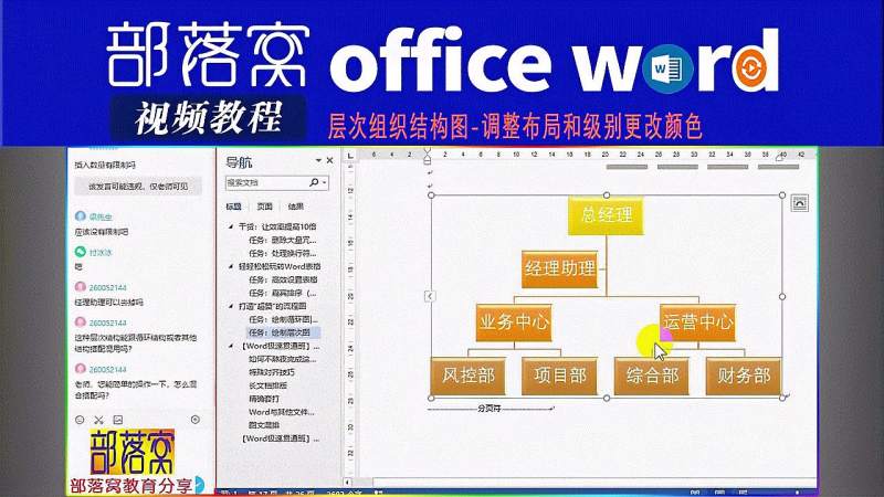 word层次组织结构图视频:调整布局和级别更改颜色