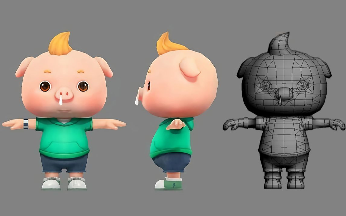 【3Dmax动漫卡通人物建模】零基础学习卡通人物猪猪侠建模,超详细...