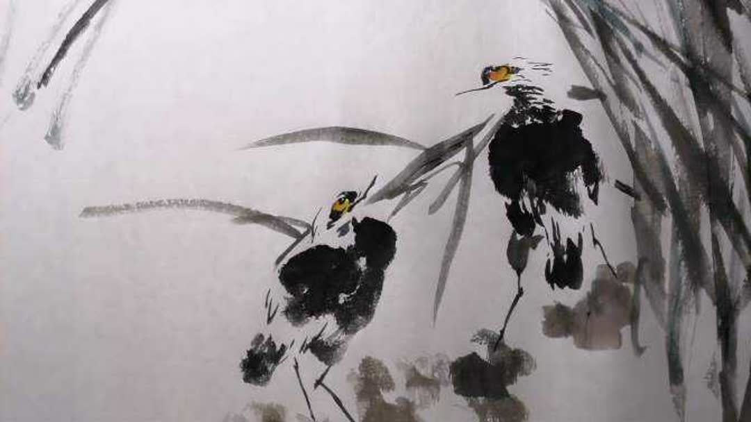 「国画」画禽类用笔随意,点到为止,做到简练也不是那么容易