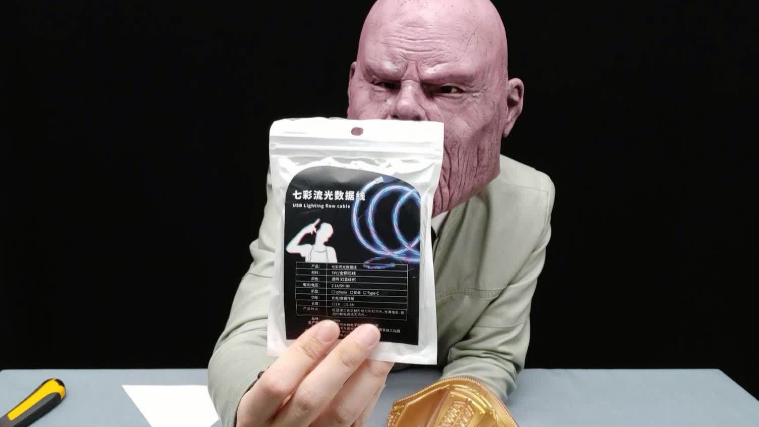 拼多多19块买的 炫光 数据线开箱,...