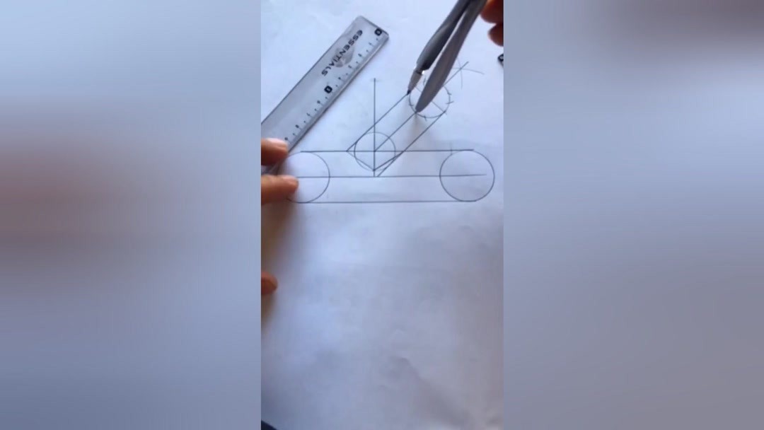 分享管道异径斜三通手工放样下料视频教学(1)技术交流…相互学习!...