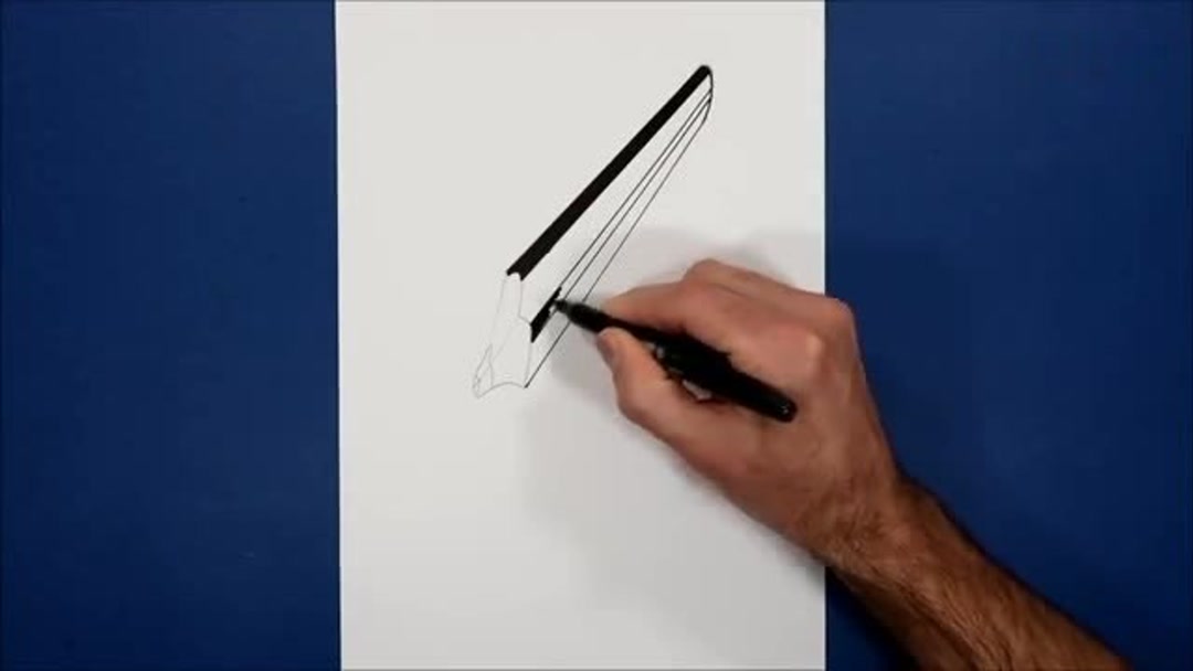 铅笔逼真立体绘画视频
