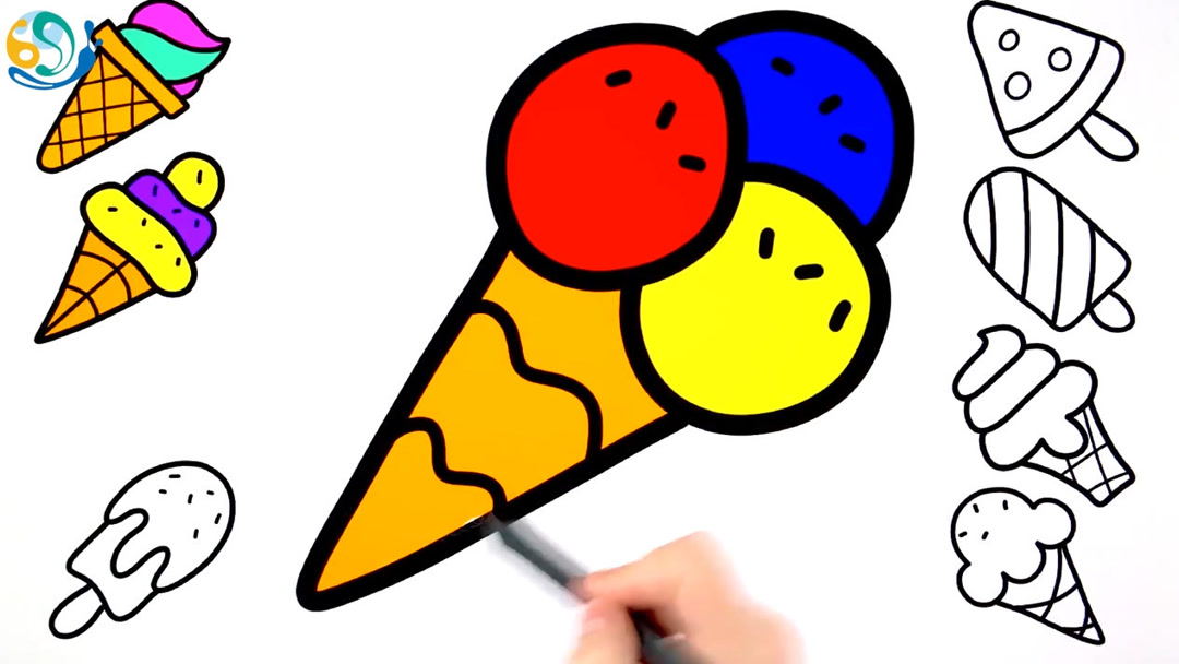 儿童简笔画-画冰淇淋