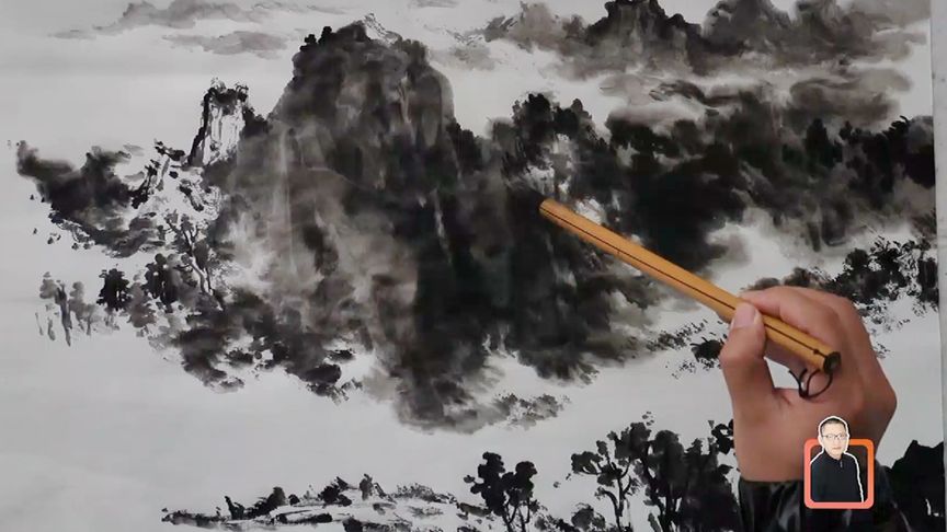 泼墨笔法有诀窍,知道这几种笔法,表现山石结构,树木可游刃有余