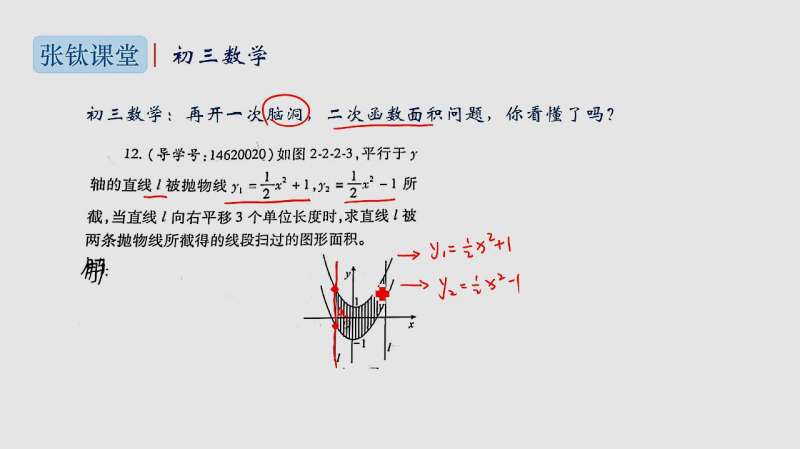 初三数学:再开一次脑洞,二次函数面积问题,你看懂了吗?