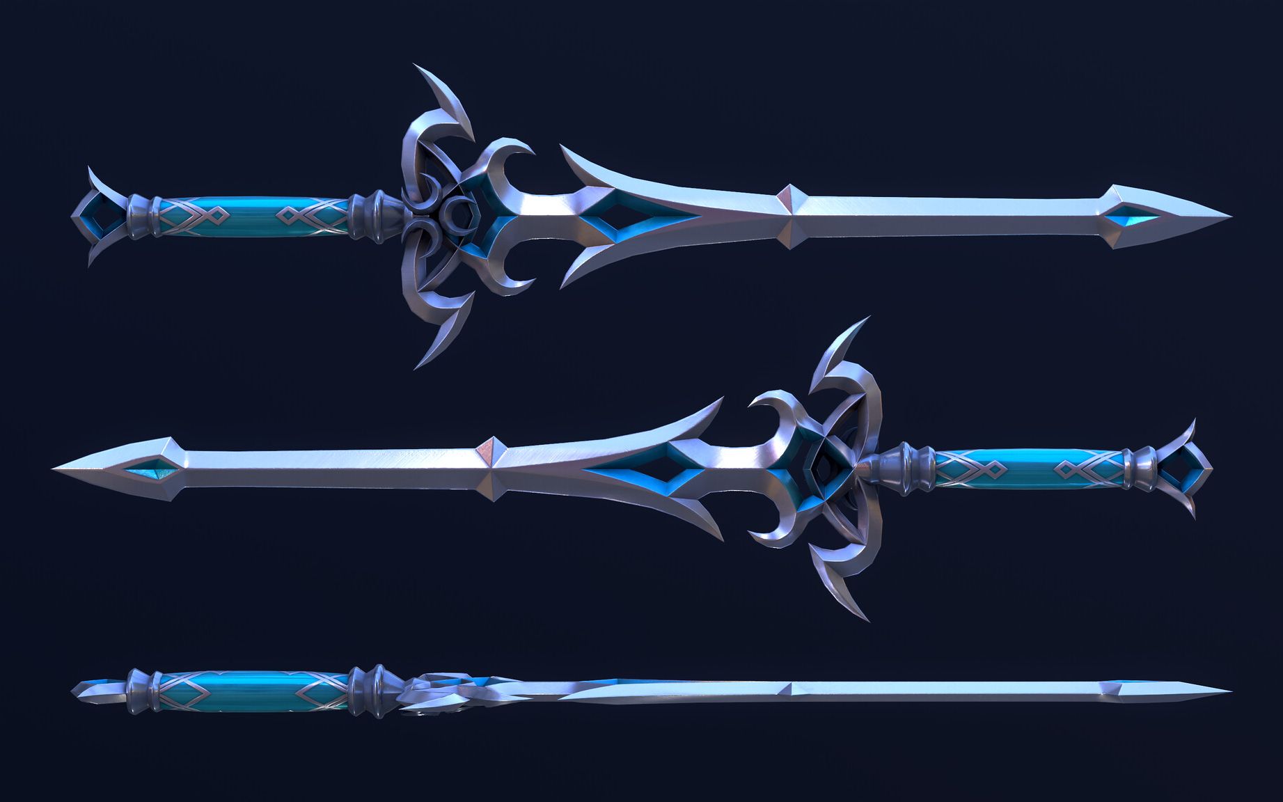 【3D建模】3DMAX武器建模:零基础入门武器制作模型布线过程教学