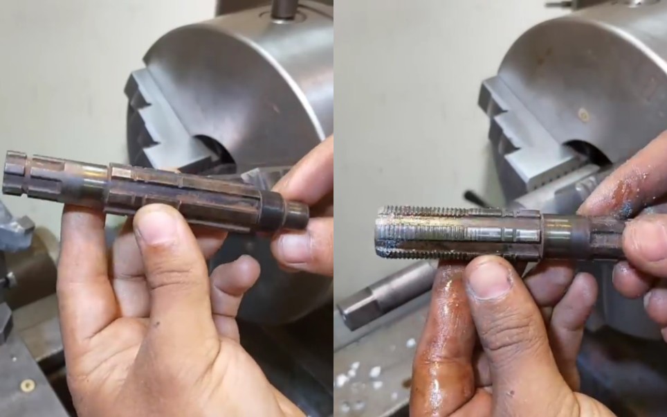 机械加工攻丝丝锥工具全过程