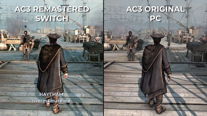 《刺客信条3》Switch重制版画面对比