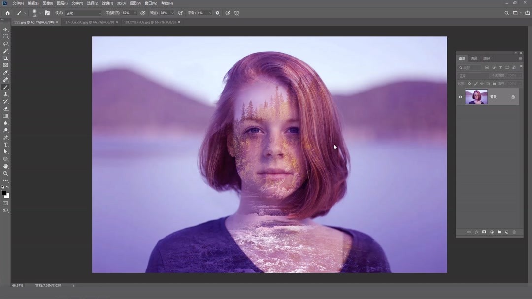 Photoshop 人像和山体的合成方法技巧,你也可以制作人像梦幻大片