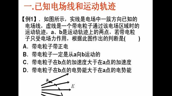 高中物理《带电粒子在电场运动中运动轨迹问题》