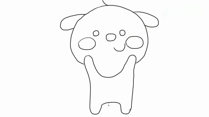 可爱的儿童卡通简笔画,画一个小狗狗!