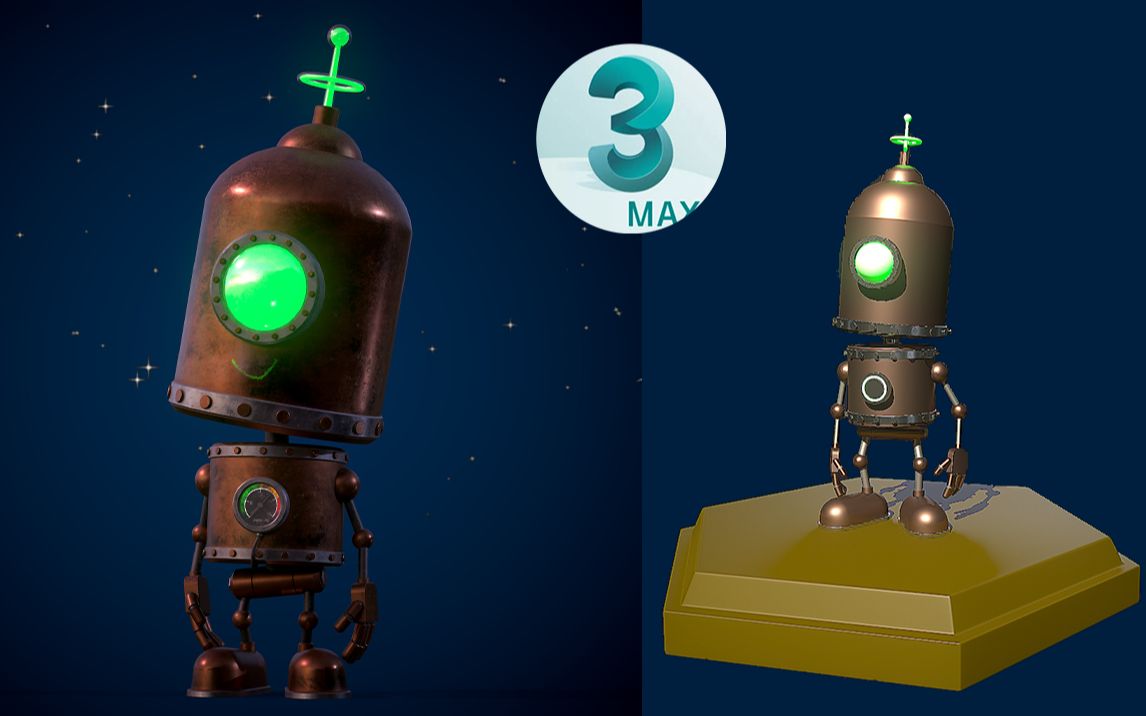 3dmax零基础教学:2个小时制作一个机器人。