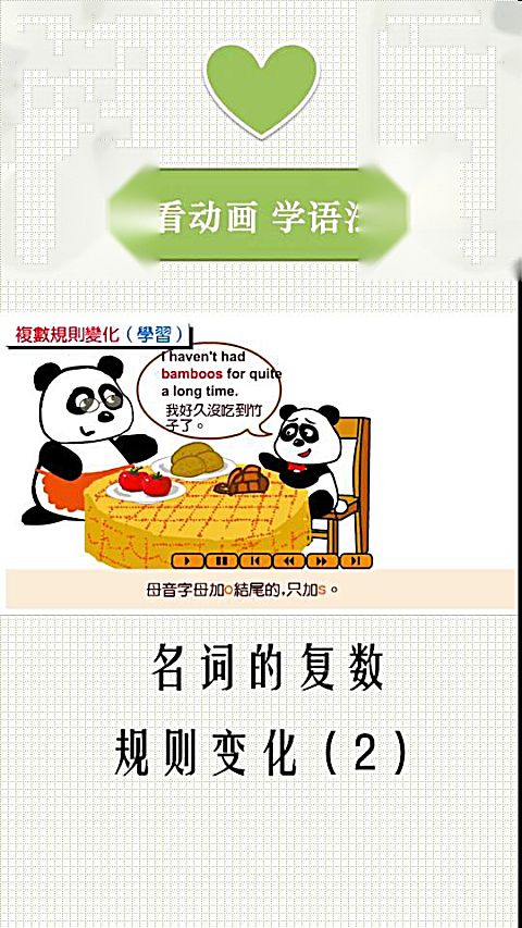 看动画 学语法 名词复数(2)