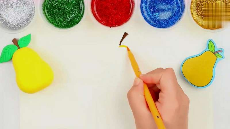 儿童手工画,宝宝早教水果梨儿童简笔画,让儿童智力赢在起跑线