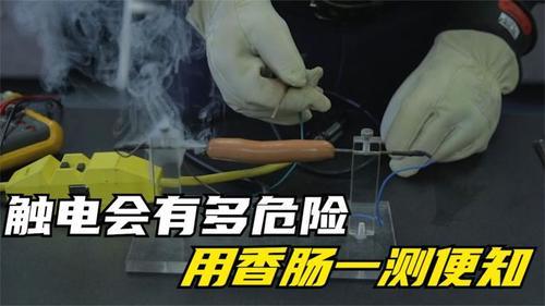 电流究竟有多危险?番邦人用香肠测试,隔着屏幕都感觉疼