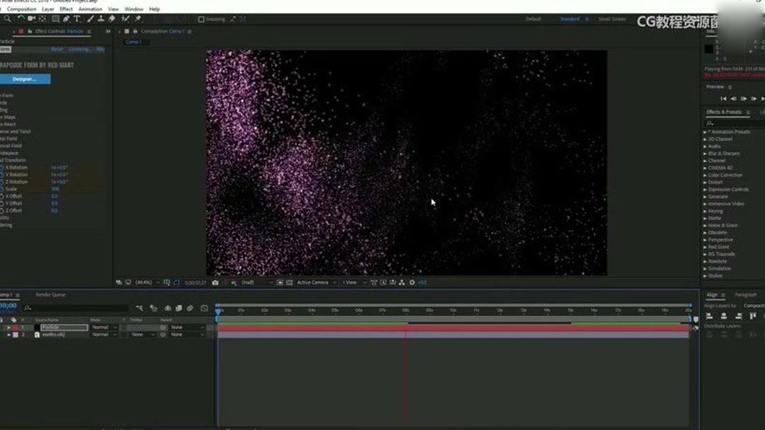 AE&#47;C4D粒子地球特效动画实例制作视频教程