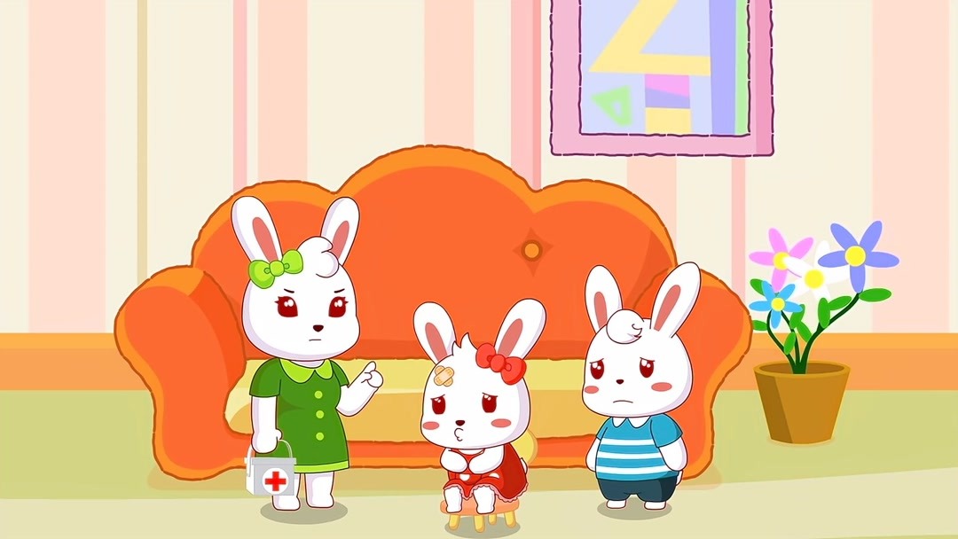 兔小贝安全教育动画 第3季 第15集 不要躲在门后面