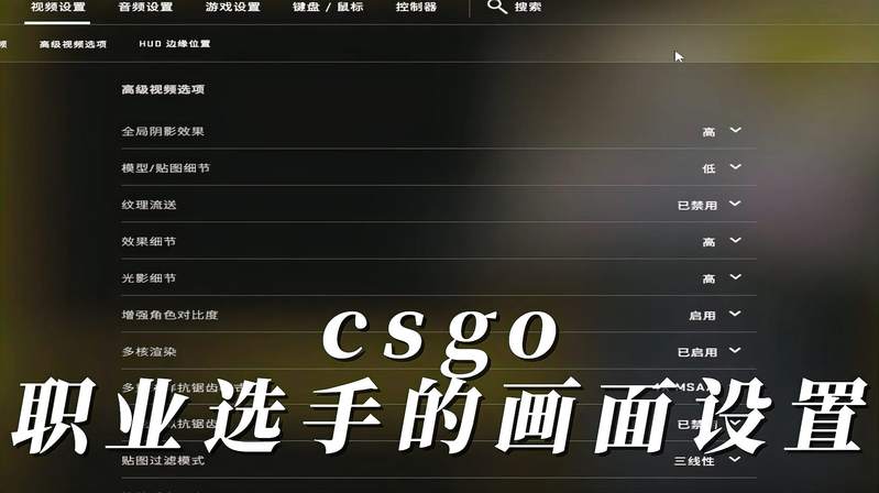 csgo职业选手画面设置