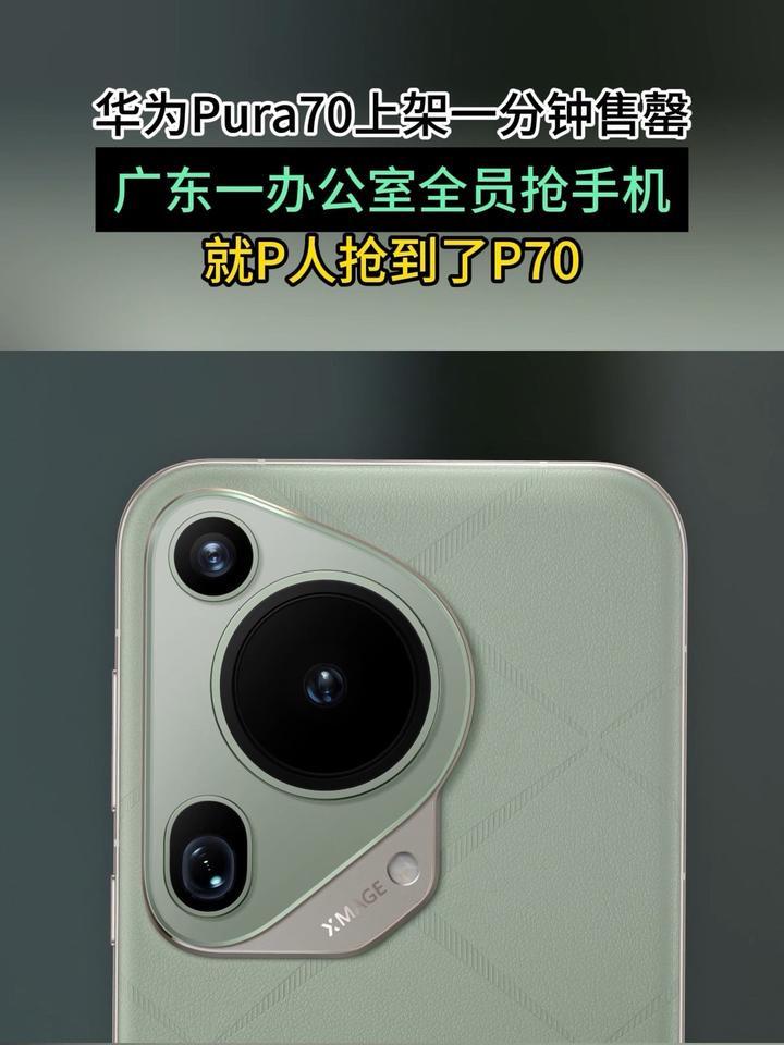 ...70抢购难 广东一办公室全员抢手机,就P人用京东小时达抢到了P70。