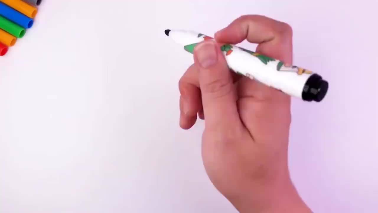 教孩子画自行车并涂色