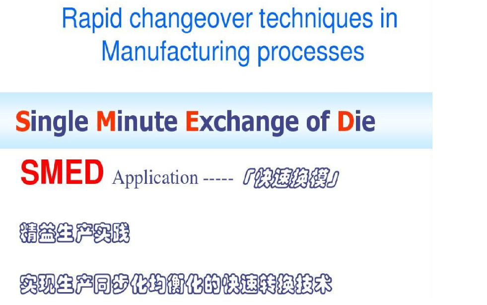 精益堂-第3讲: SMED--快速换模改善实例