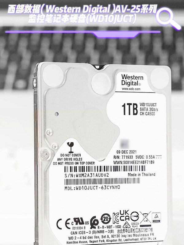 西部数据 2.5英寸硬盘 WD AV-25系列 1TB