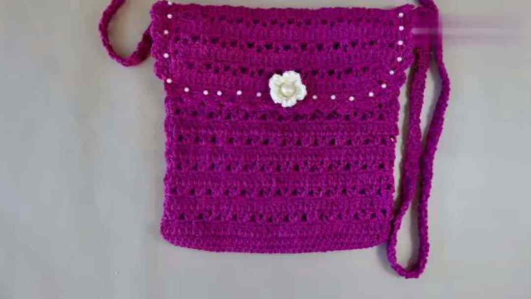 手工编织包包教程,钩针编织漂亮的包包,一点不比大牌包包差