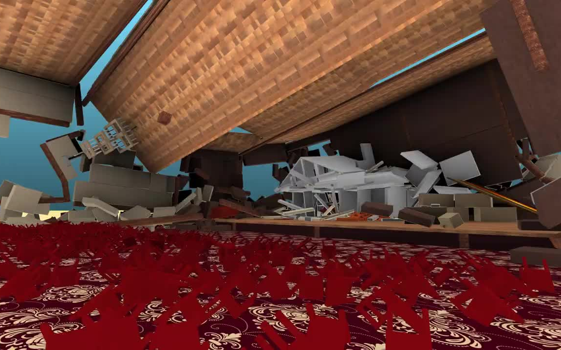 【建筑灾害模拟】歌剧院建筑在5/6/7/8级地震中的抗震表现 (作者:...