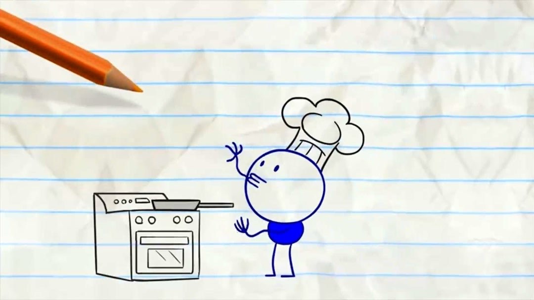 搞笑铅笔人动画:奇怪的厨师!做的饭太好吃了
