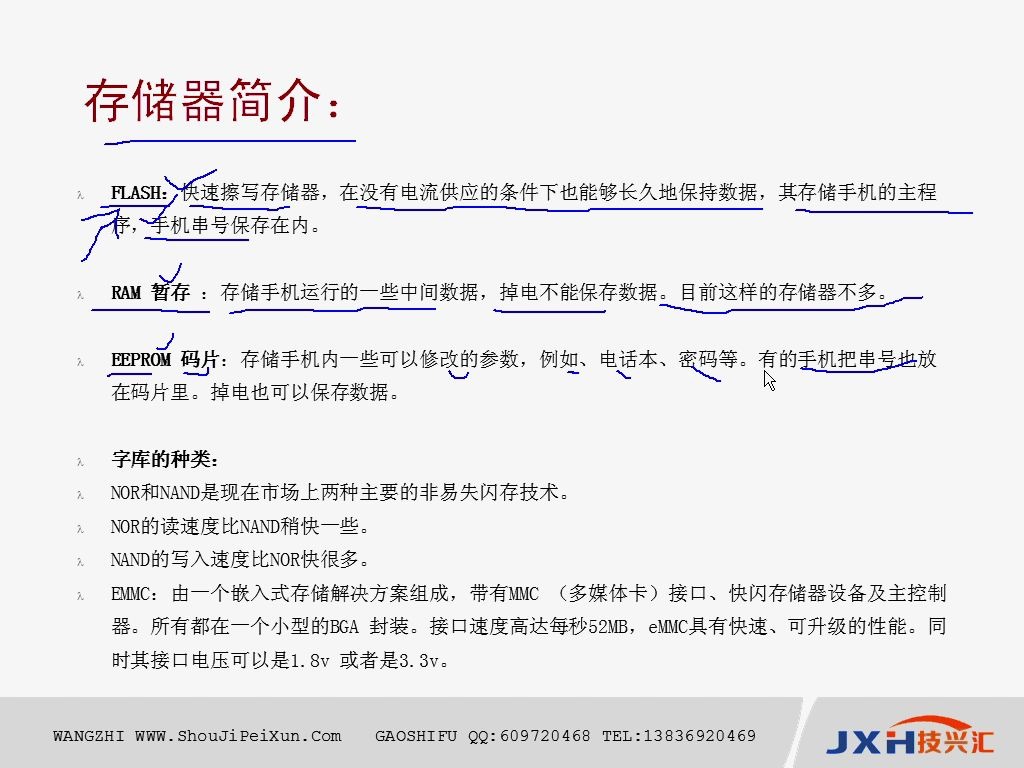 存储器的类型分类、手机维修视频、手机维修教程