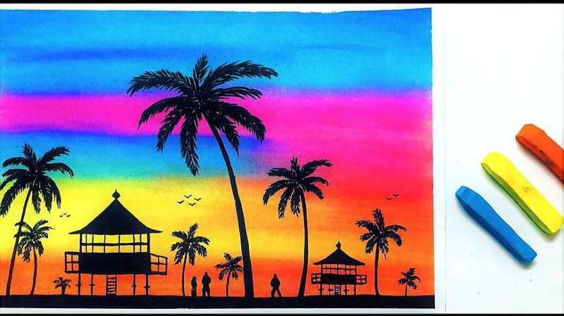 初学者可学的绘画视频教程,教你利用粉彩绘制美丽的风景