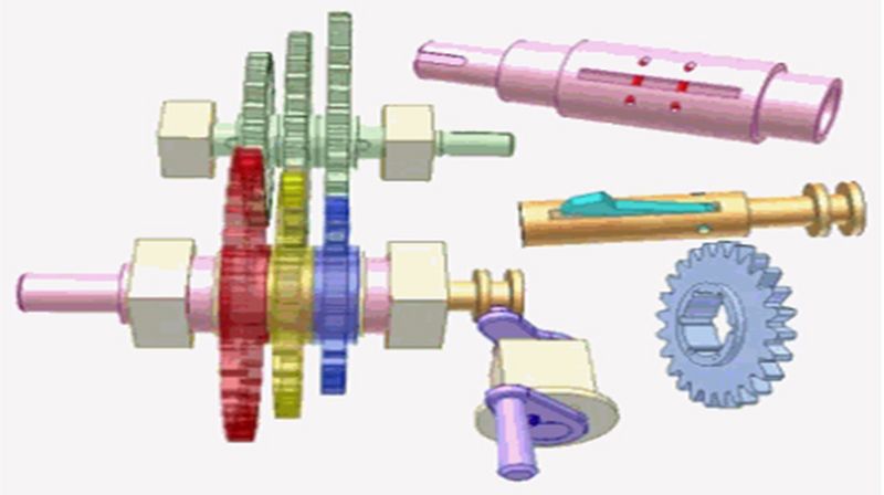 直观的机械原理,这个齿轮变速机构真罕见