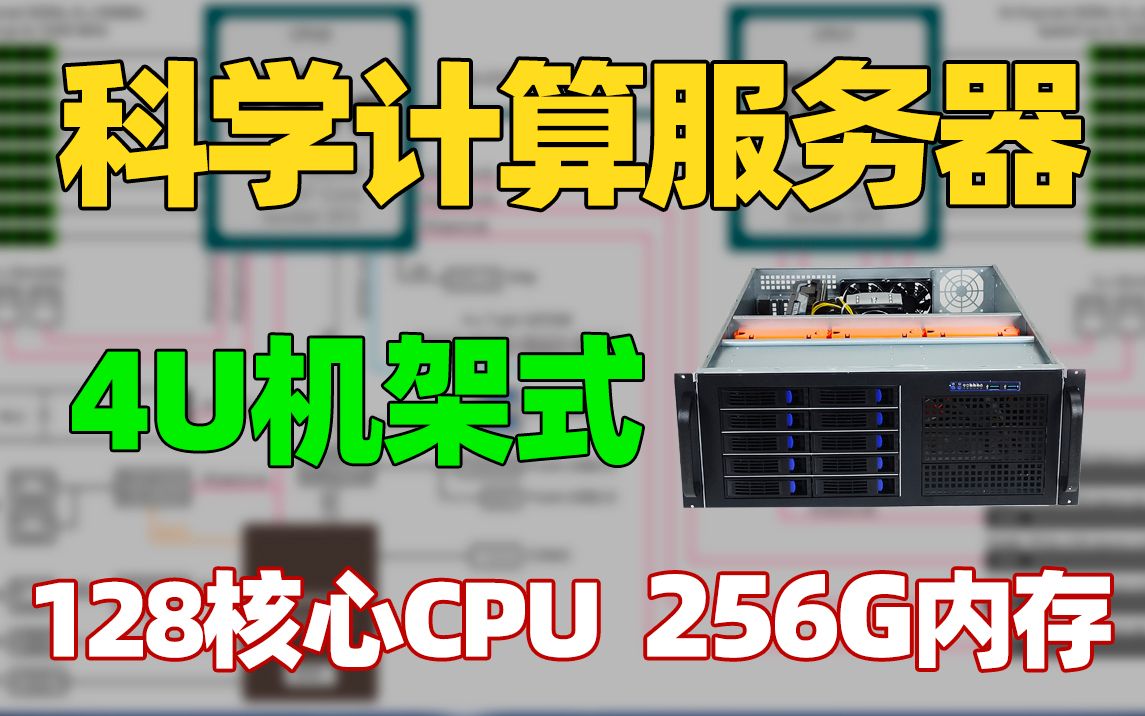 4U机架式科学计算服务器 AMD宵龙64核CPU两颗 256G内存 SAS 12...