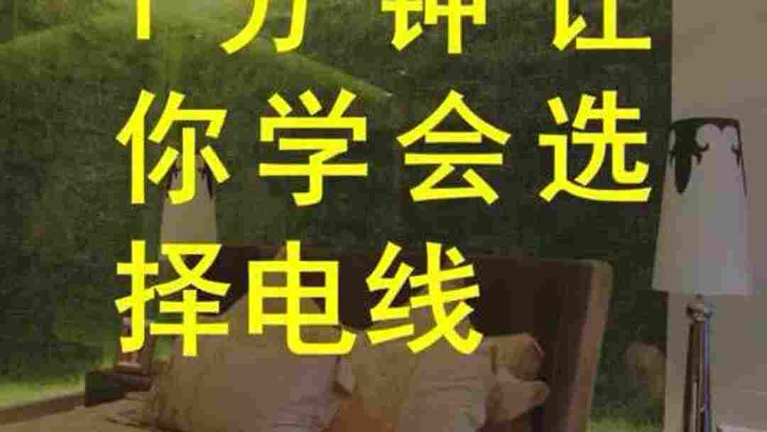 1分钟让你学会选择家用电线