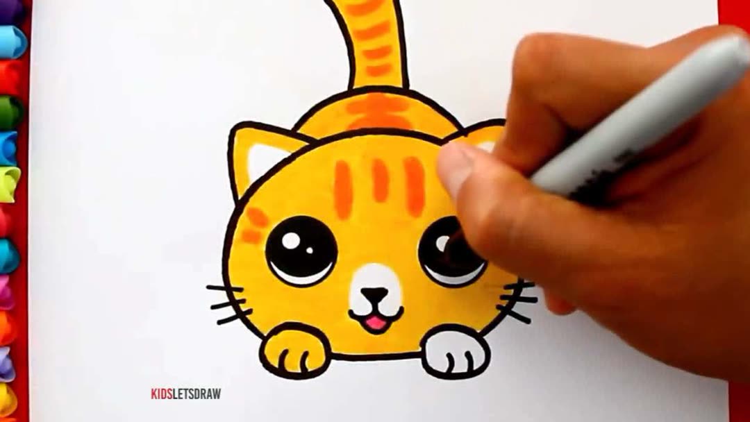 如何简单地画一只可爱的小猫!