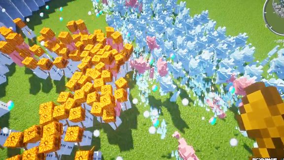 我的世界100个雪人VS100个冰精灵 暗墨解说
