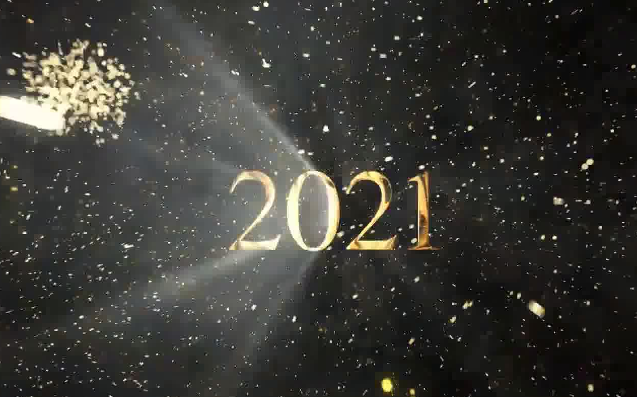 AE模板-金色文字新年倒计时视频模板公司年会倒计时揭幕视频可更换...