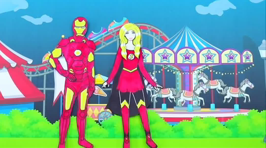 小公主魔法换装动画:超人坐火箭去救援