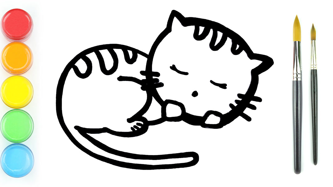 波比简笔画:教你如何画猫咪,认识颜色学习英语,儿童轻松学画画
