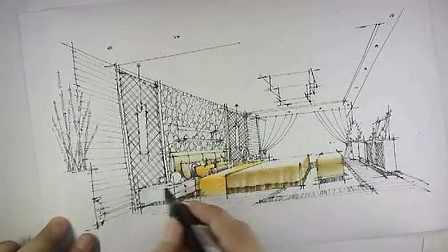 室内手绘 光华手绘 卧室空间设计线稿到上色0617