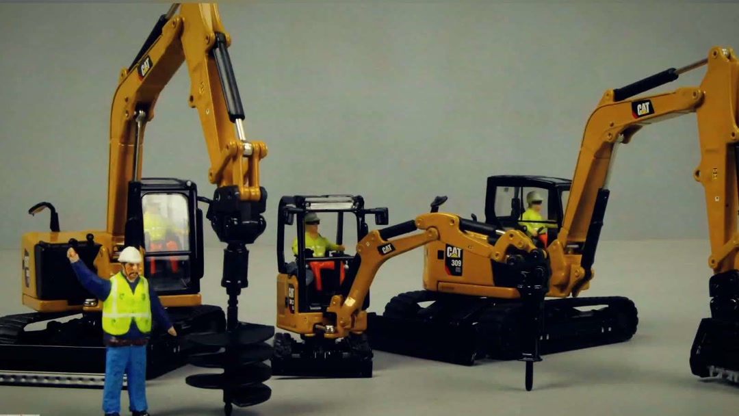 【工程机械比例模型】三款“卡特彼勒”挖掘机比例模型同时开箱