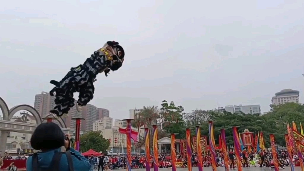 元宵节深圳舞狮队的精彩演出