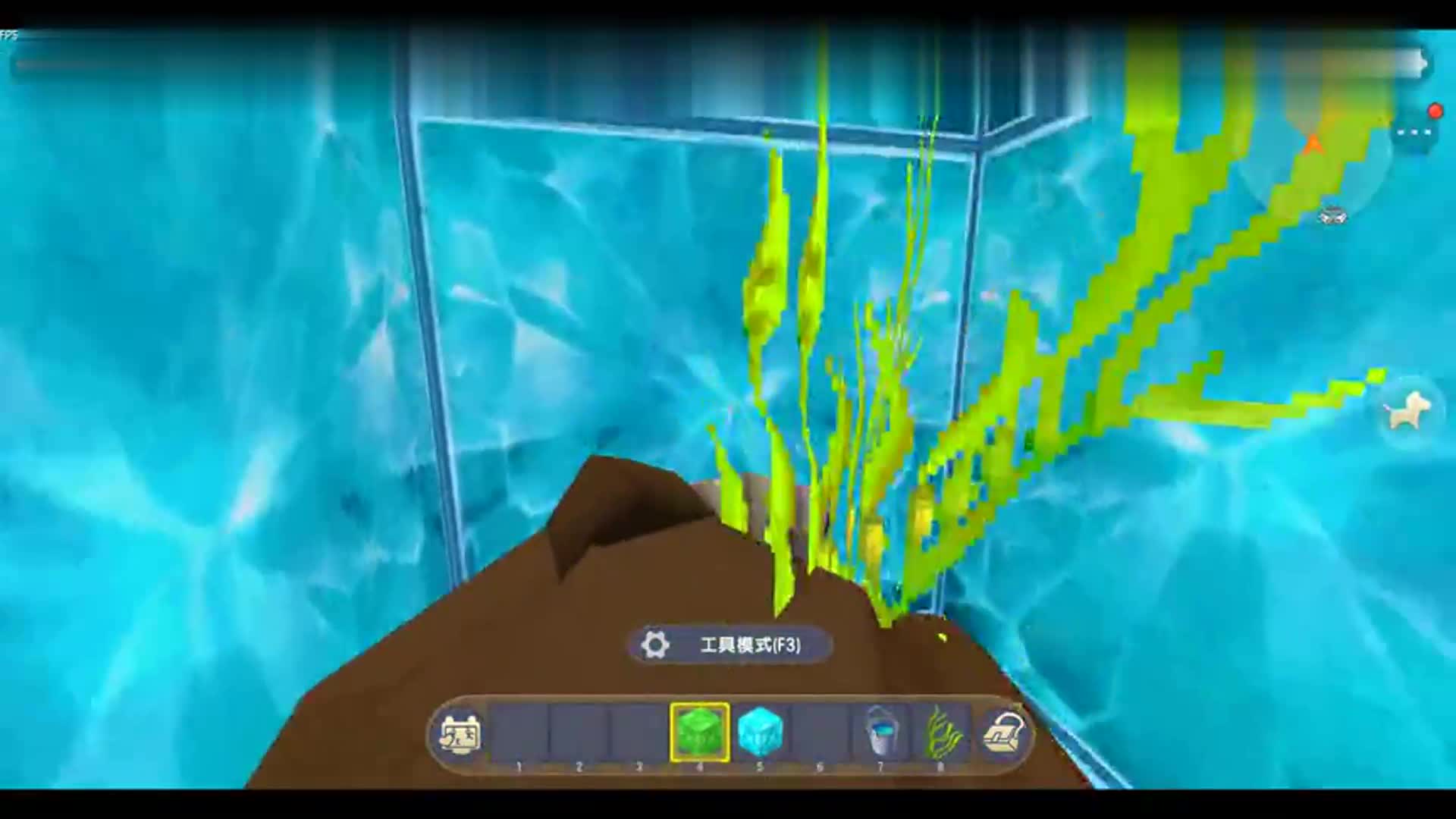 迷你世界飞龙解说:水草水梯的制作教程,比电梯还好用