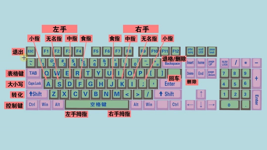 电脑初学者认识键盘和键盘正确打字方法
