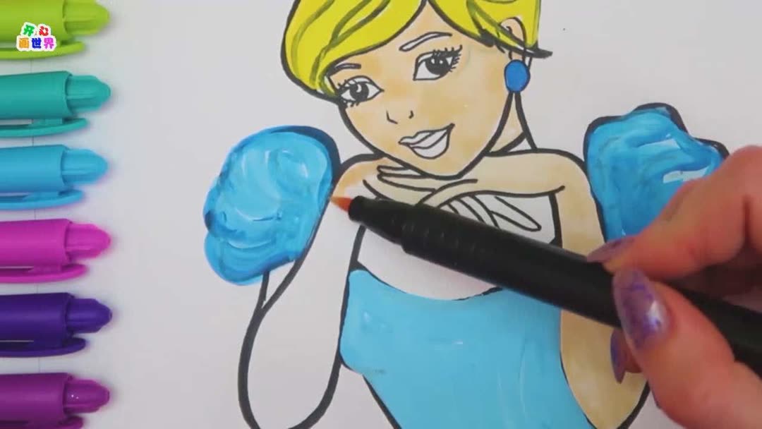 教小宝宝画漂亮的公主简笔画!儿童绘画教程!