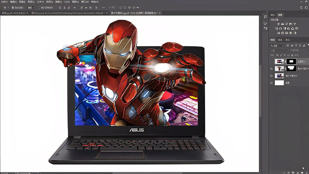 ps人物冲出屏幕的视觉效果怎么做?