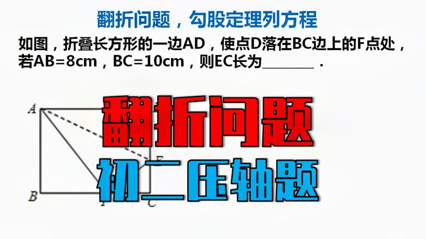 87、八上数学,翻折问题,勾股定理列方程,经典题型