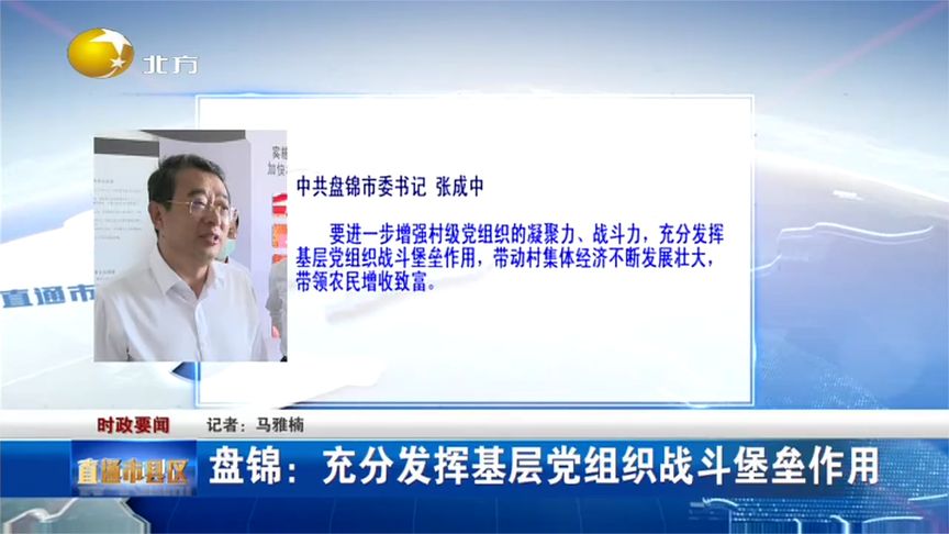 盘锦:充分发挥基层党组织战斗堡垒作用