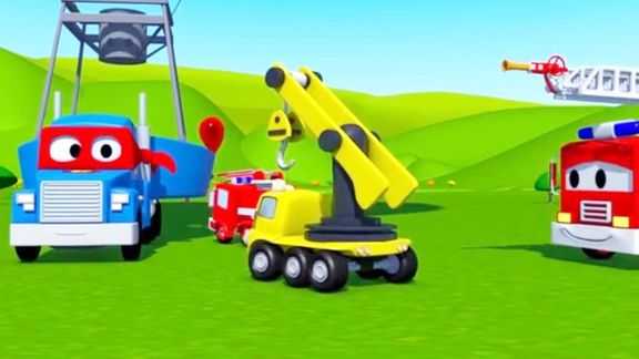 超级卡车变身:卡尔变身热气球卡车庆祝消防车弗兰克宝贝的生日