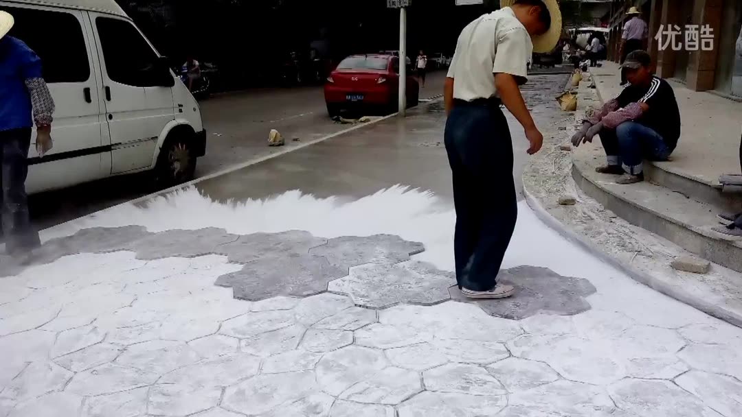 杭州勤路 混凝土压模地坪/压花地坪/压印混凝土地坪 现场施工压模